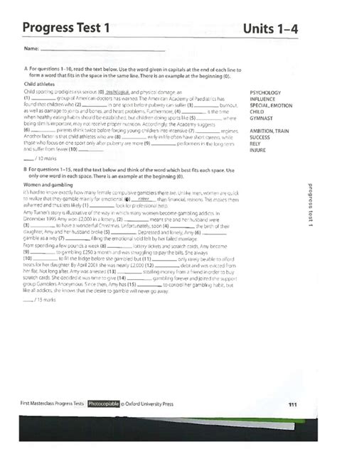 Progress Tests Pdf