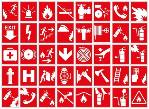 Premium Vector Signs Of The Necessary Actions During A Fire Fire