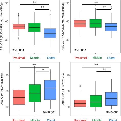 Asl Cbf And Asl Cov Values In The Proximal Middle And Distal Mca