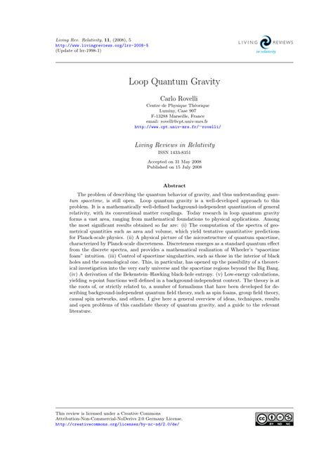 Pdf Loop Quantum Gravity