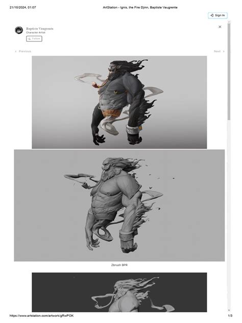 Artstation Ignis Fire Djinn By Baptiste Pdf Video Game