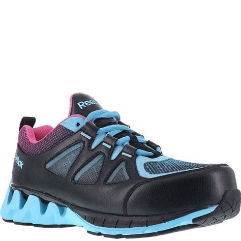 Reebok Womens Zigtech Safety Shoes Blue Pink Elliottsboots