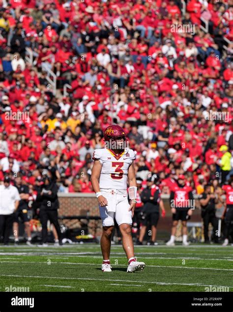 Iowa State Quarterback Rocco Becht Plays During An Ncaa College Football Game Against Cincinnati