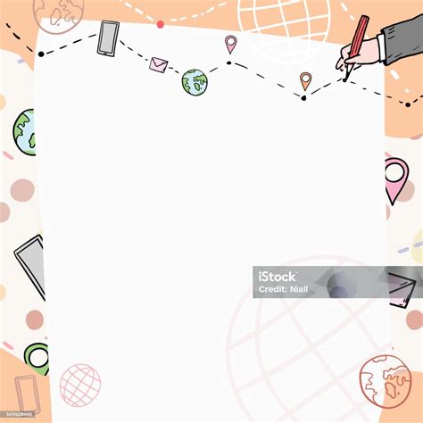 Vetores De Quadro Branco Simples Com Linha Guia De Desenho Manual Para