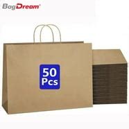 Bagdream Heavy Duty 100pcs Brown Kraft Paper T Bags With Handles