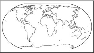 Clip Art Generic Map 02 Grayscale Blank Abcteach