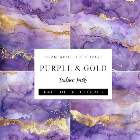 Purple And Gold Luxe Texture Pack Instant Download Chic Backgrounds For