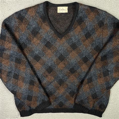 Vintage 60s Catalina Mohair Sweater Grunge Fuzzy Men Gem