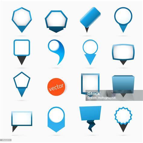 Pointer Label Grafik Vektor Varian Biru Ilustrasi Stok Unduh Gambar