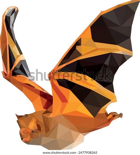 Polygon Bat Silhouette 3d Model Orange Stock Vector Royalty Free 2477938265 Shutterstock