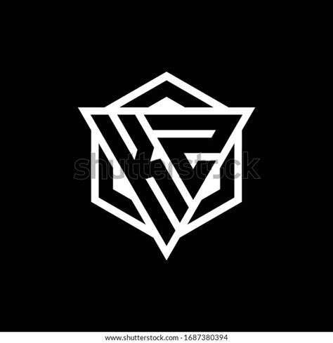 Kz Logo Monogram Triangle Hexagon Shape Stock Vector Royalty Free