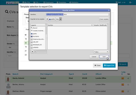 Cv Export To Office Documents Cuvibox Curriculum Vitae Management