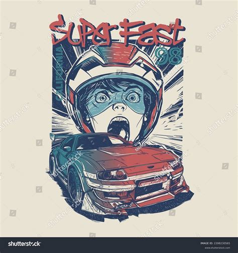 Vector Illustration Racing Car Drawing Racer Stock Vector Royalty Free 2398230565 Shutterstock