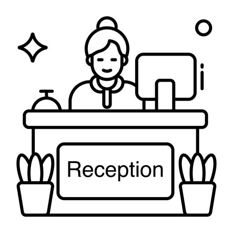 A Linear Design Icon Of Receptionist 36372926 Vector Art At Vecteezy