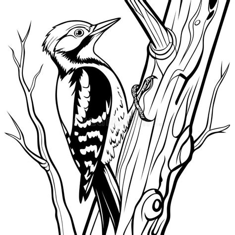 Woodpecker Tree Line Stock Illustrations 166 Woodpecker Tree Line
