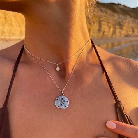 Sand Dollar Necklace Sterling Silver Ocean Jewellery Midnight Moon