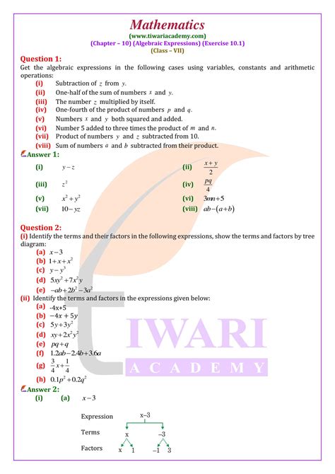 Ncert Solutions For Class 7 Maths Chapter 10 Exercise 101