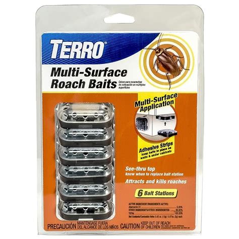 Buy Terro Multi Surface Roach Killer 6 Bait Stations 1 Pack Black