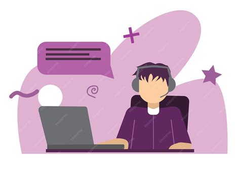 Premium Vector Vector Illustration Man Freelance