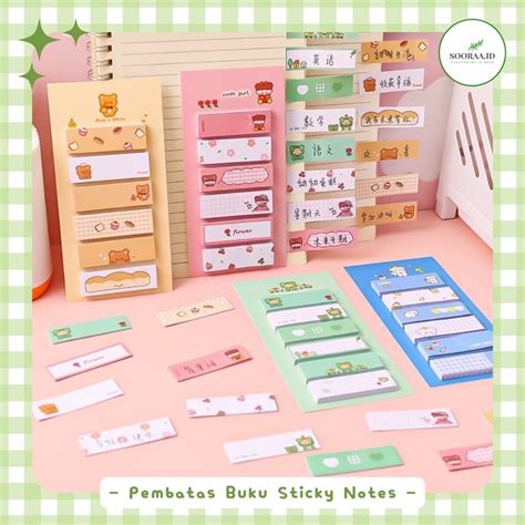 Cute Korean Aesthetic Sticky Notes Bookmark Shopee Philippines