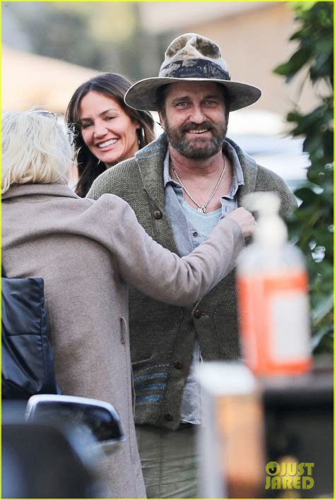 Gerard Butler Wears A Funky Hat While Out To Lunch With Morgan Brown In