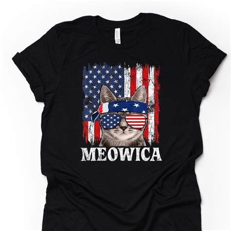 American Flag Cat Shirt Etsy