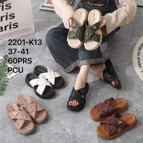 Jual 2201 K13 Sendal Silang Pcu Kekinian Korean Stlye 37 41 Shopee Indonesia