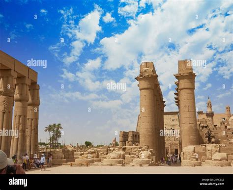 The Wonderful Pillars Of The Design Of Egyptian Karnak Temple In Luxor