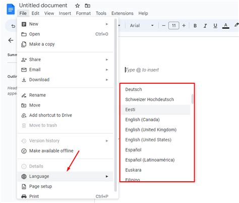 How To Change The Language In Google Docs Intela Designs