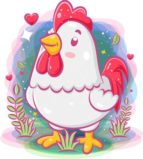 Cute Rooster Play Around The Garden 4859178 Vector Art At Vecteezy