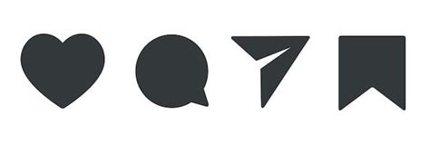 Like Comment Share Save Button Icon Set