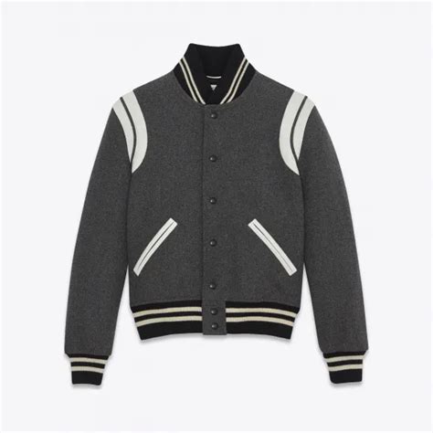 伊夫圣罗兰yves Saint Laurent Varsity Jacket In Gray Leather 376283y9 小迈步海淘品牌官网