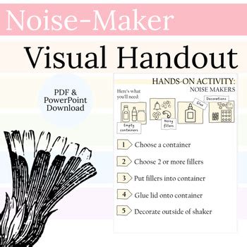 Noise Maker Hands On Activity Visual Handout By Kac Creations For All