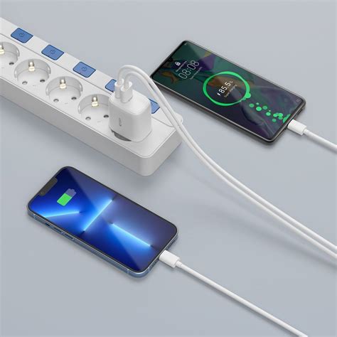 Tech Protect C20w 2 Port Charger Pd20w Qc3 0 White Mobilecenter
