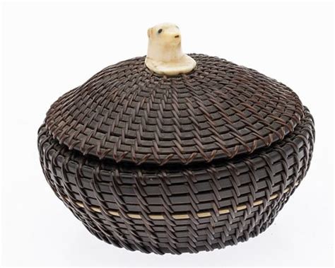 Alaskan Whale Baleen Woven Basket 1943 Sold At Auction On 18th October