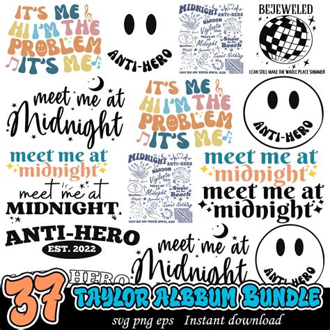 Taylor Album Midnight Bundle Svg Meet Me At Midnight Svg Bundle Svg