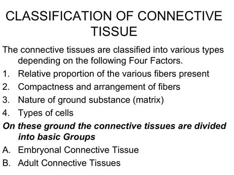 Classification Of Connective Tissue