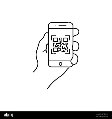 Qr Code Icon Mobile Phone Scanning Qr Code Vector Illustration Hand