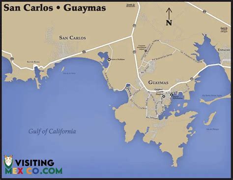 San Carlos Guaymas Map Free Sonora Driving Map Download