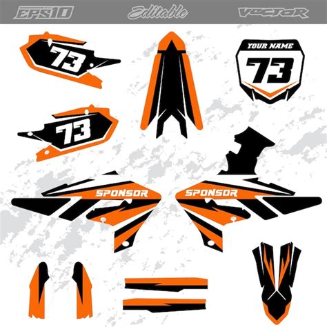 Automotive Racing Decals Figure For Motorsport Premium Vector