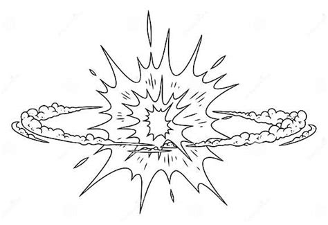 Explosion With Shockwave And Smoke Ring Effects Stock Illustration