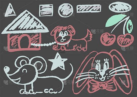 用蜡笔画的幼稚可爱的图画