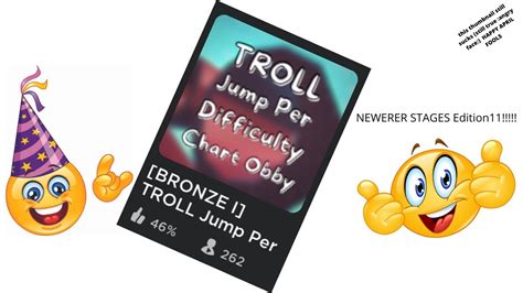 Troll Jump Per Difficulty Chart Obby Stages 95 102 Rad Desc Youtube