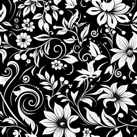 Bundle Of 60 Folk Art Seamless Pattern Illustrations Black And White