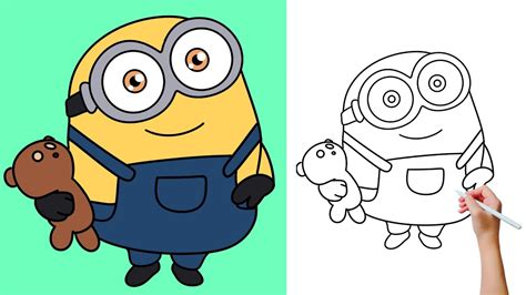 Draw An Adorable Bob Minion With Teddy In Minutes Youtube