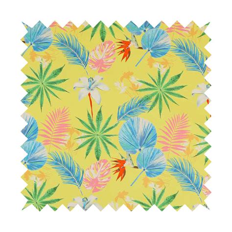 Freedom Printed Velvet Fabric Yellow Chinese Floral Blossom Pattern Up