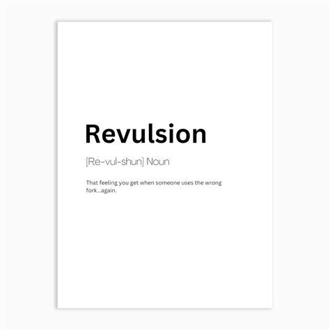 Revulsion Definition Meaning 1 Art Print By Kaigozen Fy