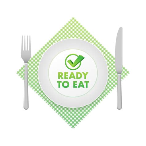 Premium Vector Ready To Eat Meal Sign Label Precooked Food Vector