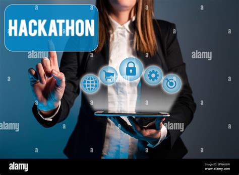 Inspiration Showing Sign Hackathon Business Approach Event Where Large