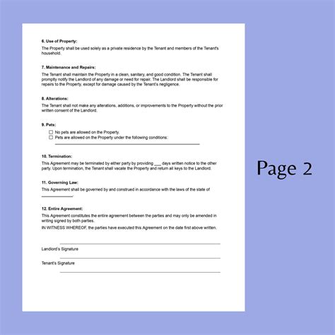 Editable Tenancy Agreement Tenancy Agreement Template Simple Tenancy